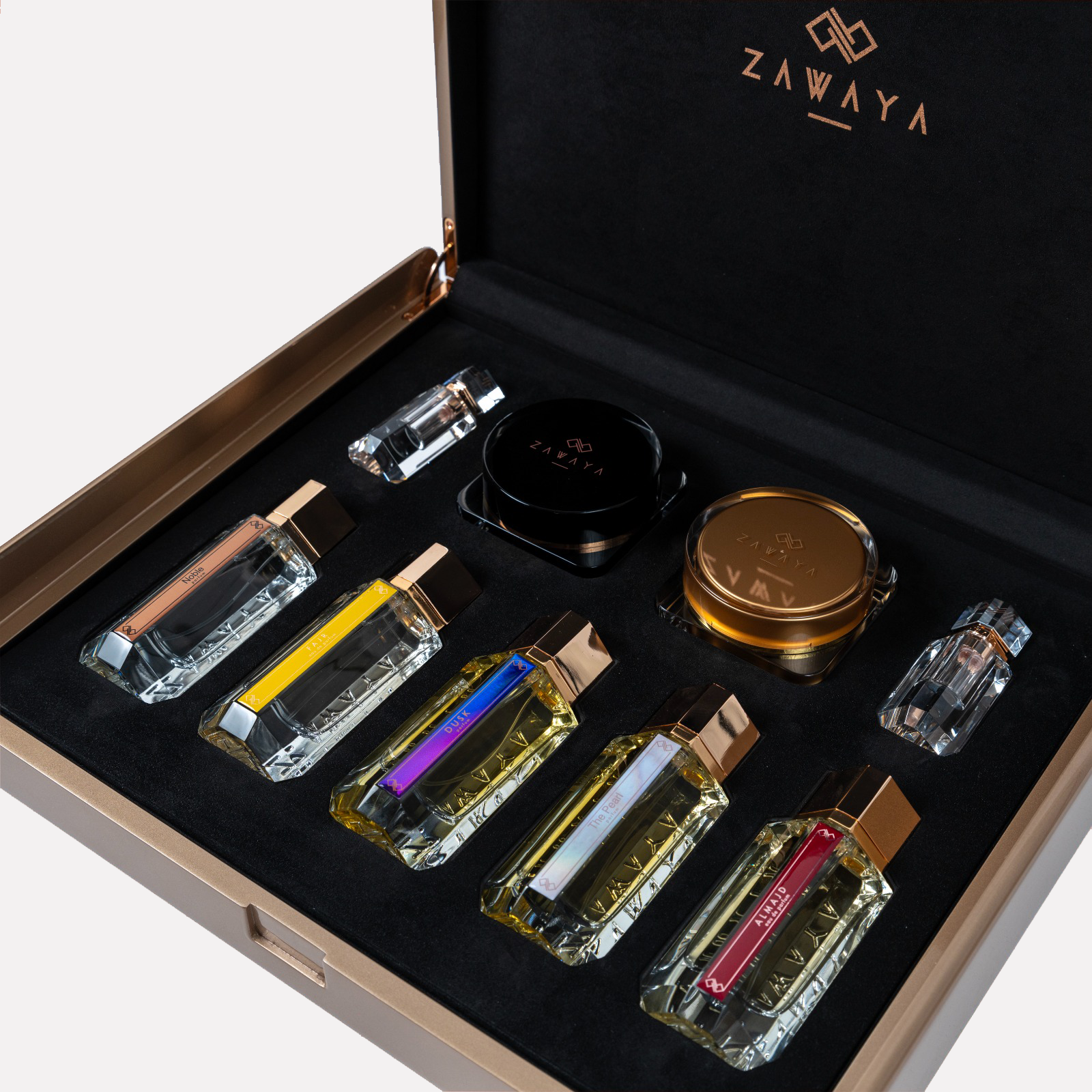 Rose gold VIP box - 9 items with crystal burner - Zawaya